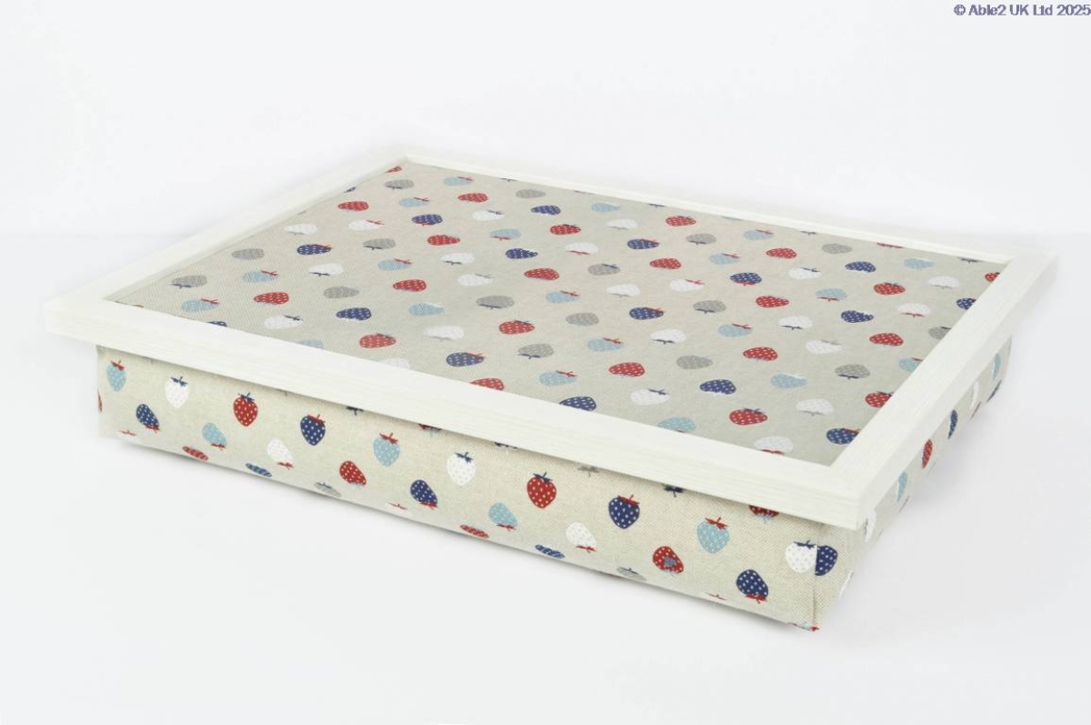 Lap Tray - Strawberry Linen, White Frame - Able2